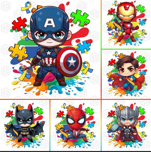 Shirts & Tops | Autism Vibrant Blue And Red Puzzle Tops For Superhero ...